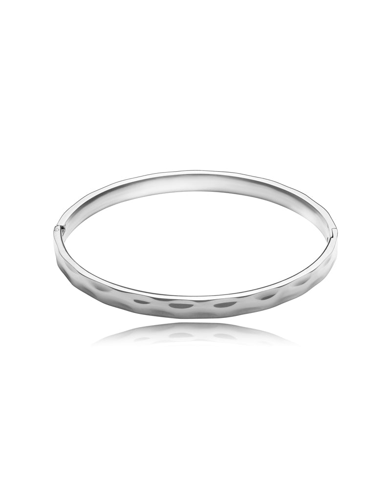Hammered Bangle in Silver – océane folk